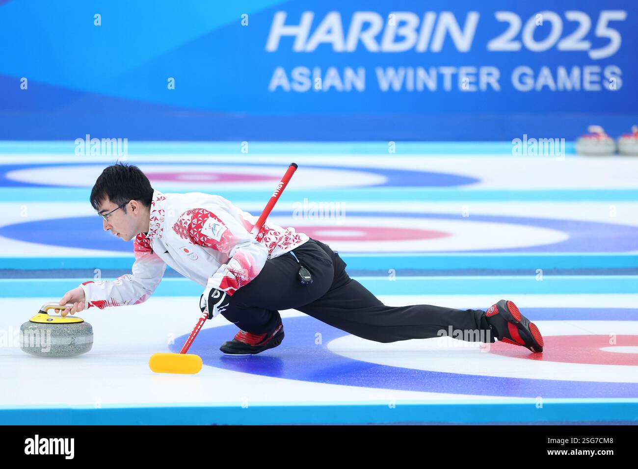 Harbin, China. 8th Feb, 2025. Go Aoki (JPN) Curling : Mixed Doubles ...