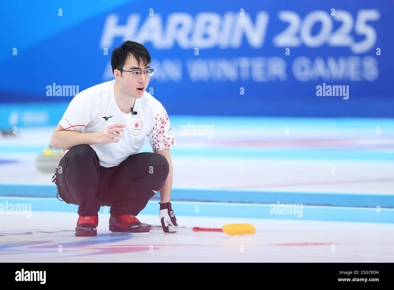 Harbin, China. 8th Feb, 2025. Go Aoki (JPN) Curling : Mixed Doubles ...