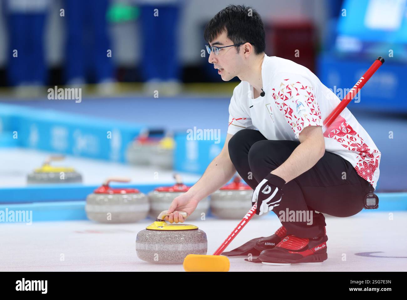 Harbin, China. 8th Feb, 2025. Go Aoki (JPN) Curling : Mixed Doubles ...