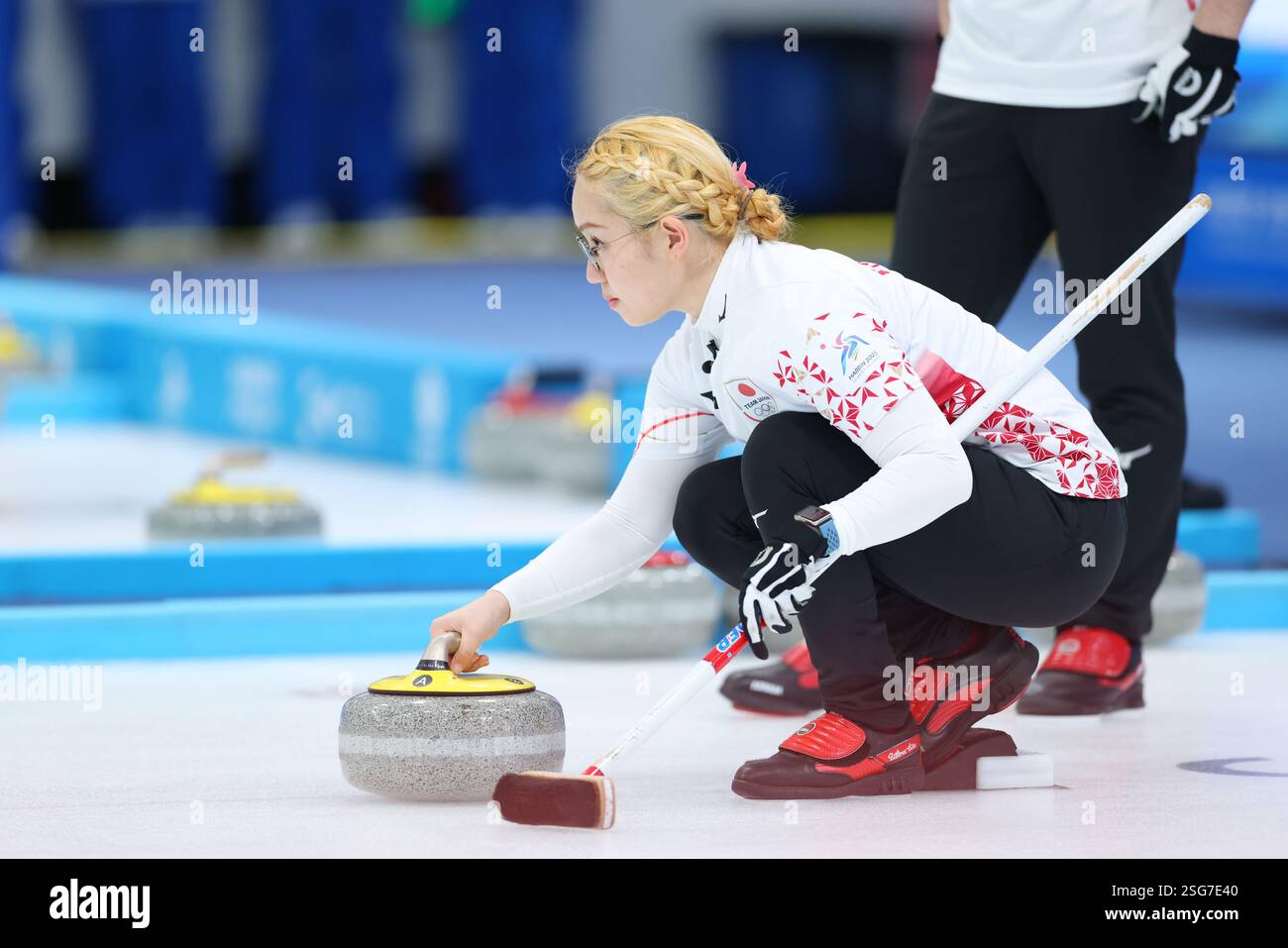 Harbin, China. 8th Feb, 2025. Tori Koana (JPN) Curling : Mixed Doubles ...