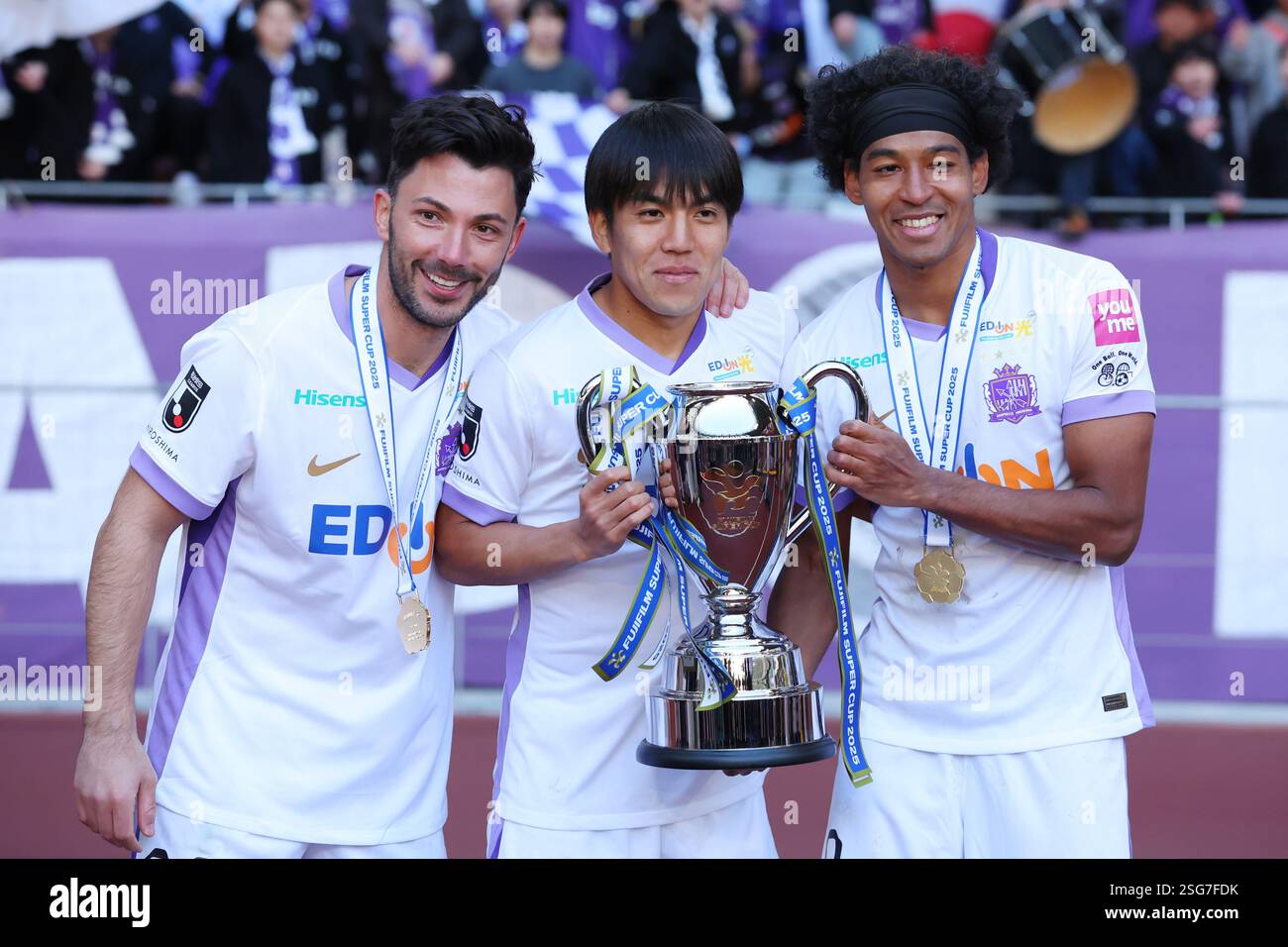 Tokyo, Japan. 8th Feb, 2025. (L-R) Tolgay Arslan, Satoshi Tanaka, Ryo ...