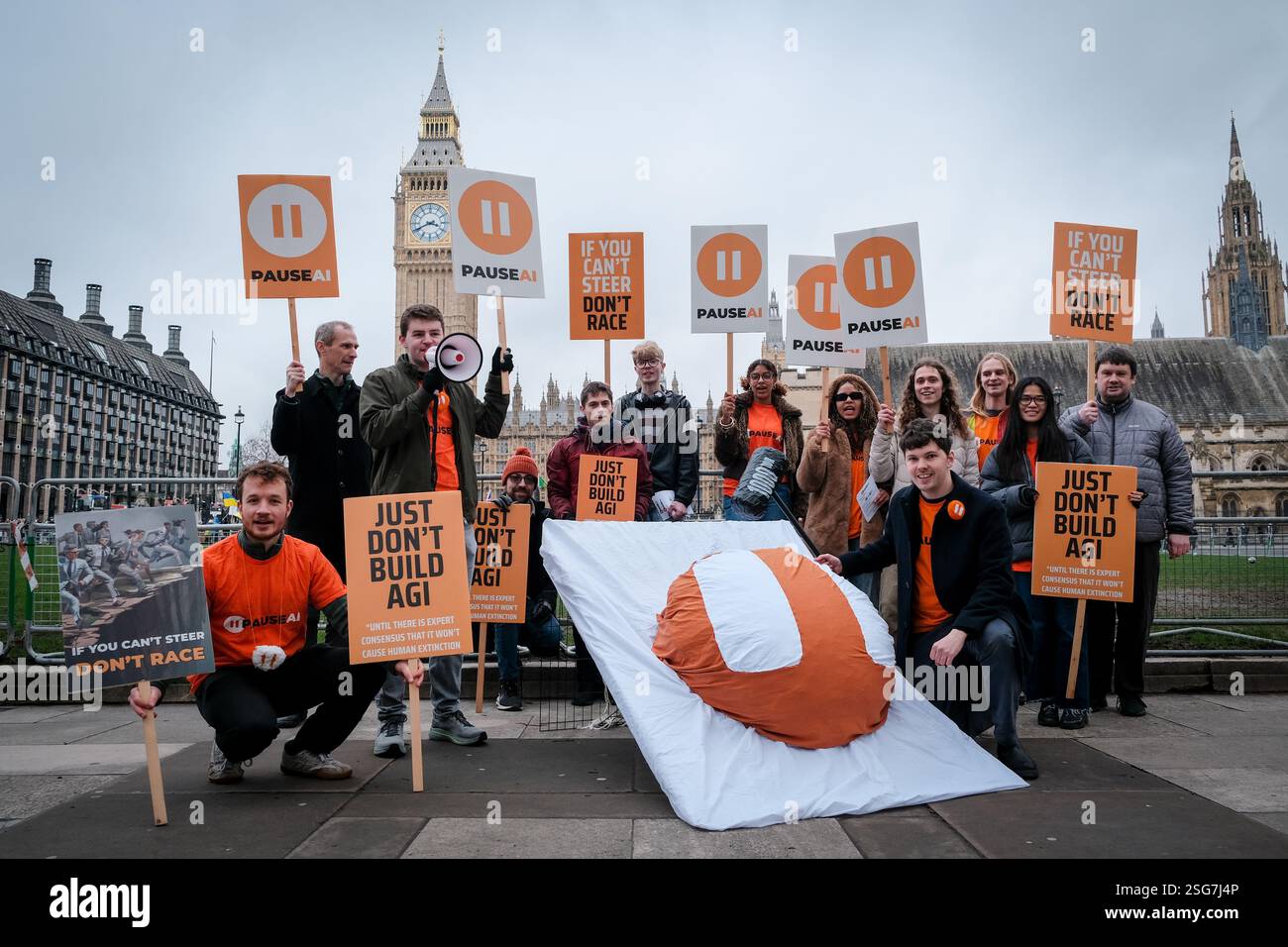 London, UK. 9th February, 2025. Pause AI (Artificial Intelligence ...