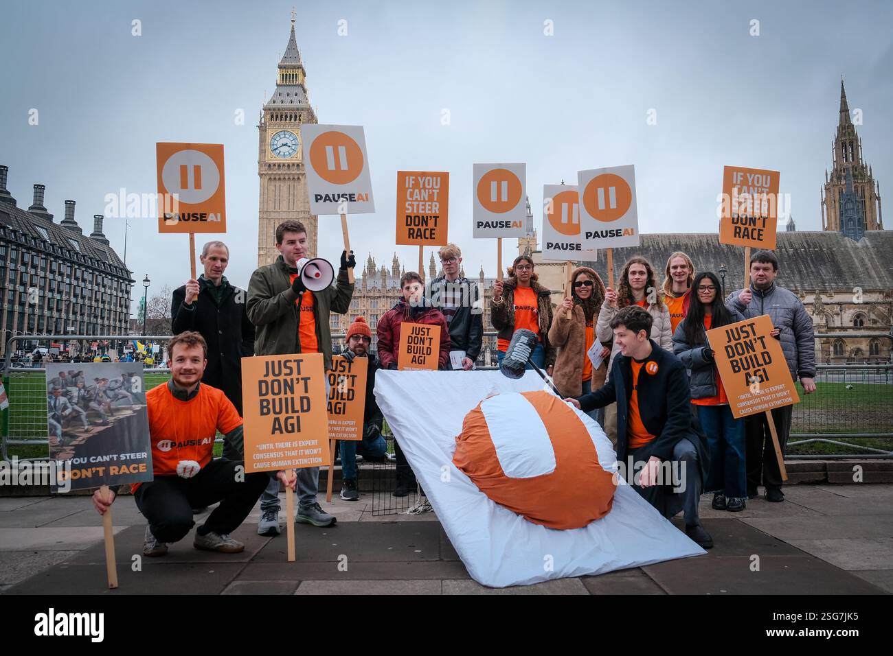 London, UK. 9th February, 2025. Pause AI (Artificial Intelligence ...