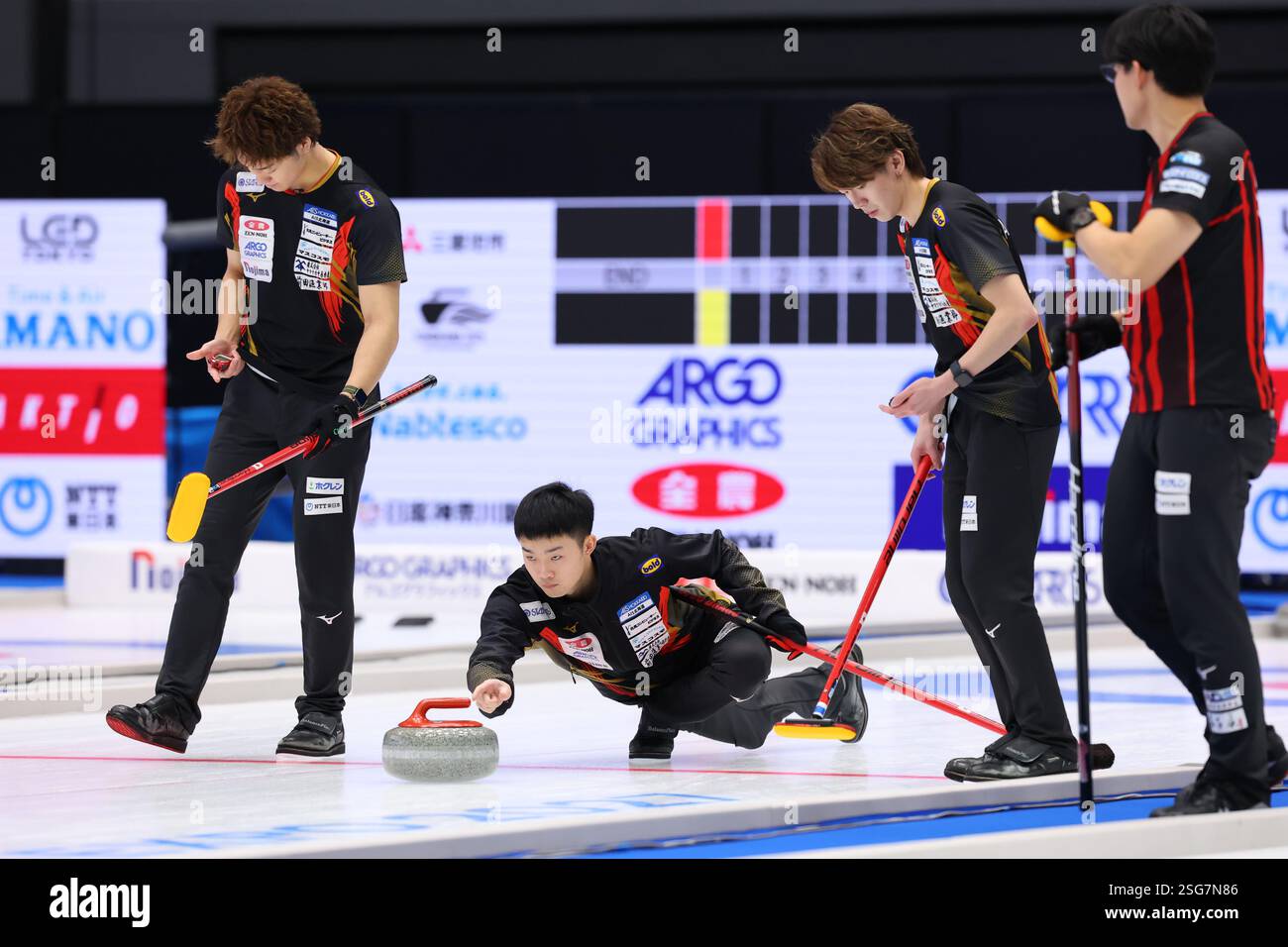 Takumi Maeda, LOCOSOLARE team group, FEBRUARY 8, 2025 - Curling : Japan curling championships ...
