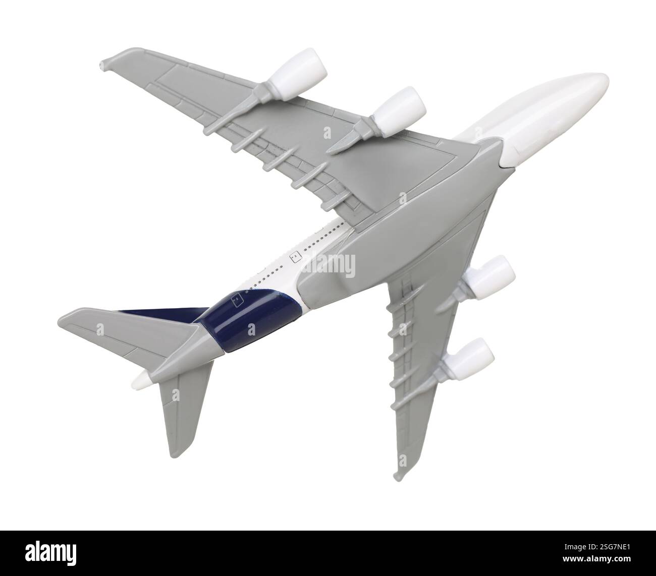 Plane model in air on white background Stock Photo - Alamy