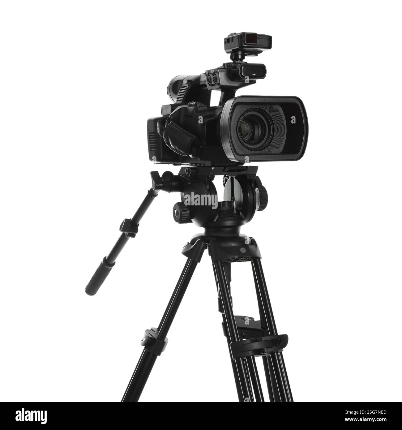 Modern professional video camera isolated on white Stock Photo - Alamy