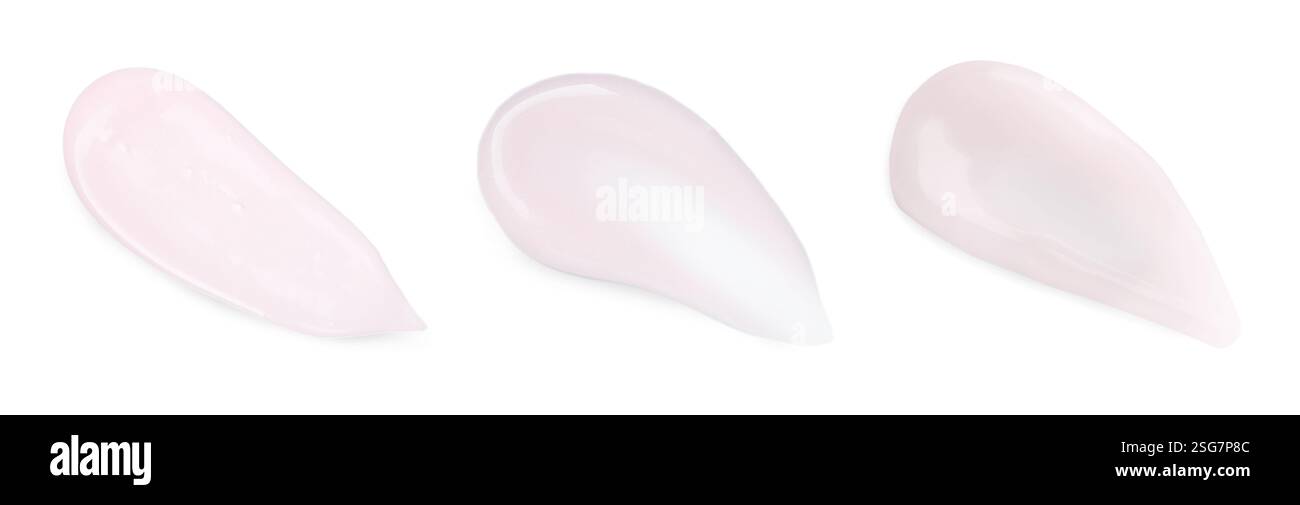 Set of cream samples isolated on white Stock Photo - Alamy