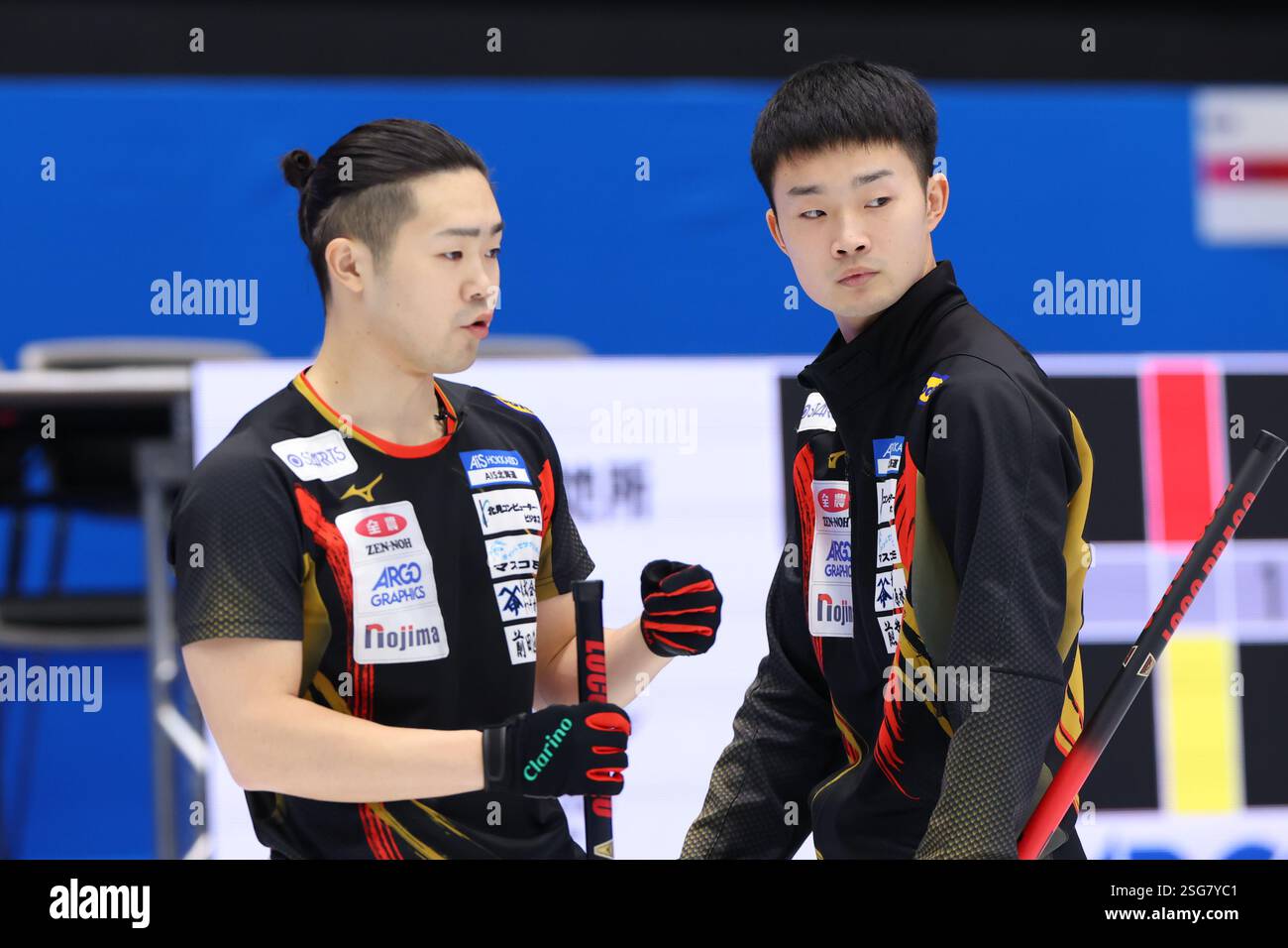 (L-R) Hiroki Maeda, Takumi Maeda (LOCOSOLARE), FEBRUARY 8, 2025 - Curling : Japan curling ...