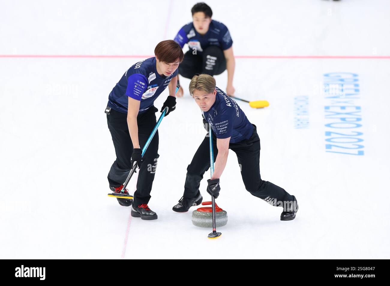 (L-R) Riku Yanagisawa, Satoshi Koizumi (SC), FEBRUARY 9, 2025 - Curling : Japan curling ...
