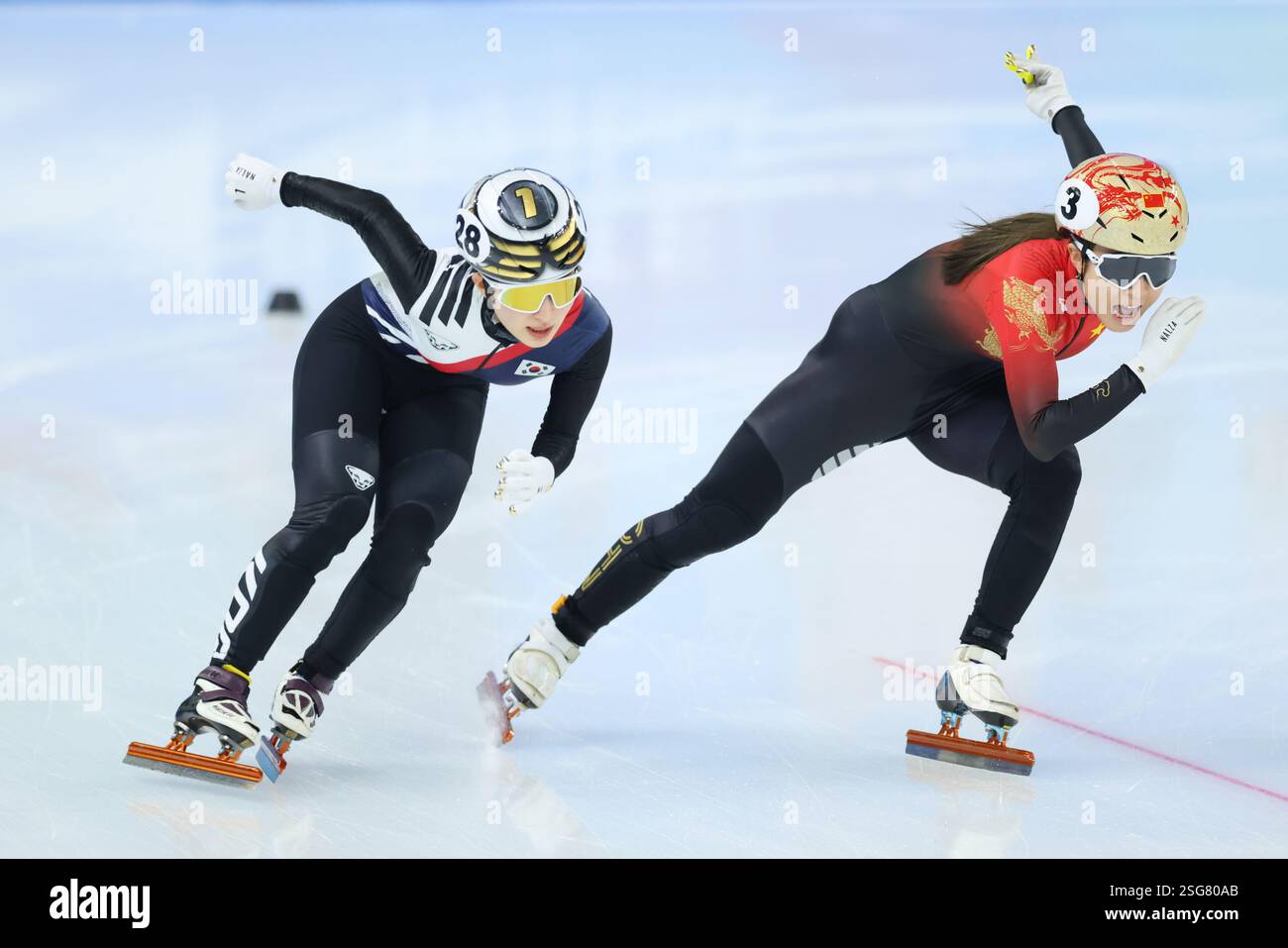 (L to R) Kim Gilli (KOR), Gong Li (CHN), FEBRUARY 9, 2025 - Short Track ...