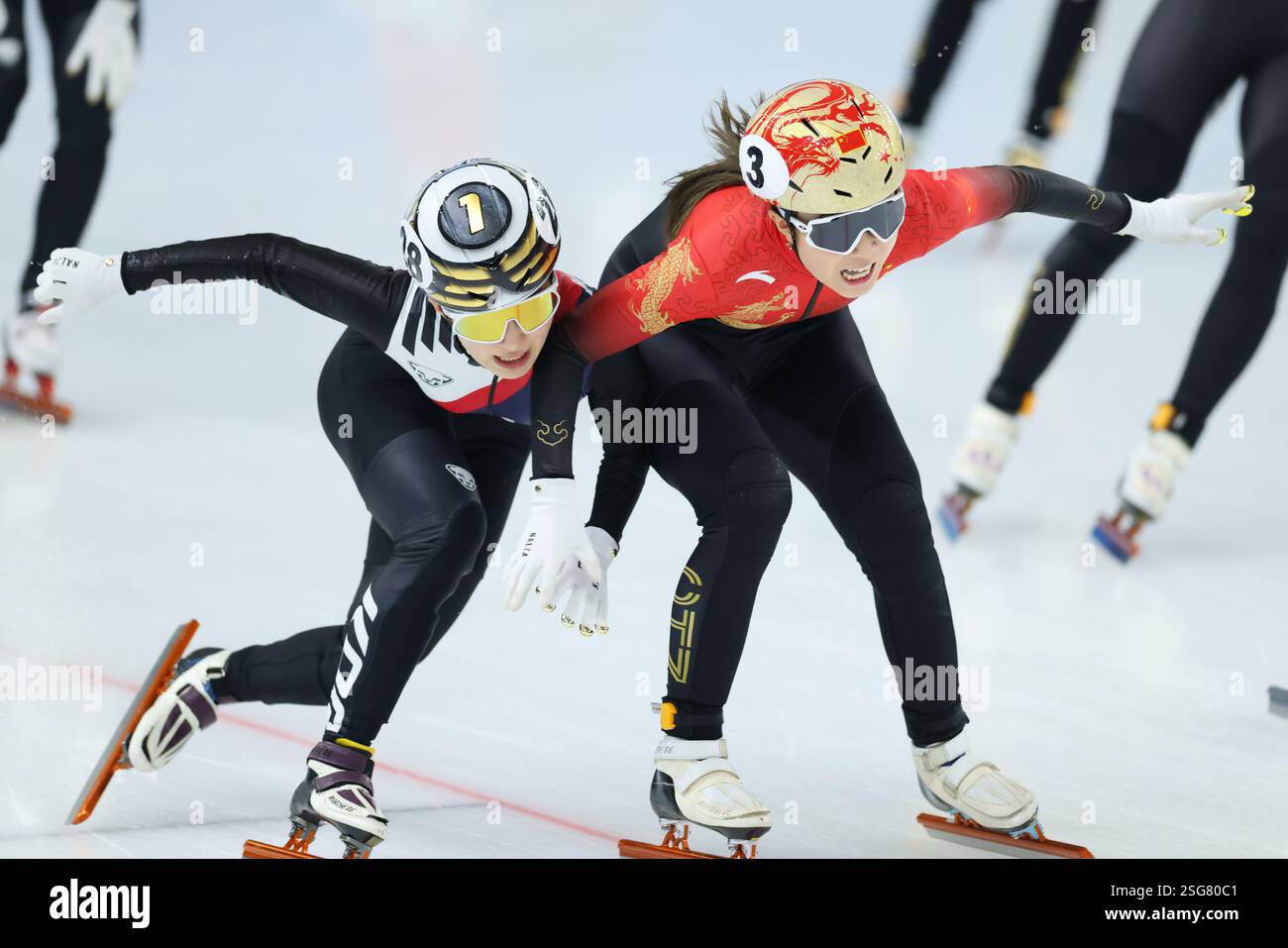(L to R) Kim Gilli (KOR), Gong Li (CHN), FEBRUARY 9, 2025 - Short Track ...