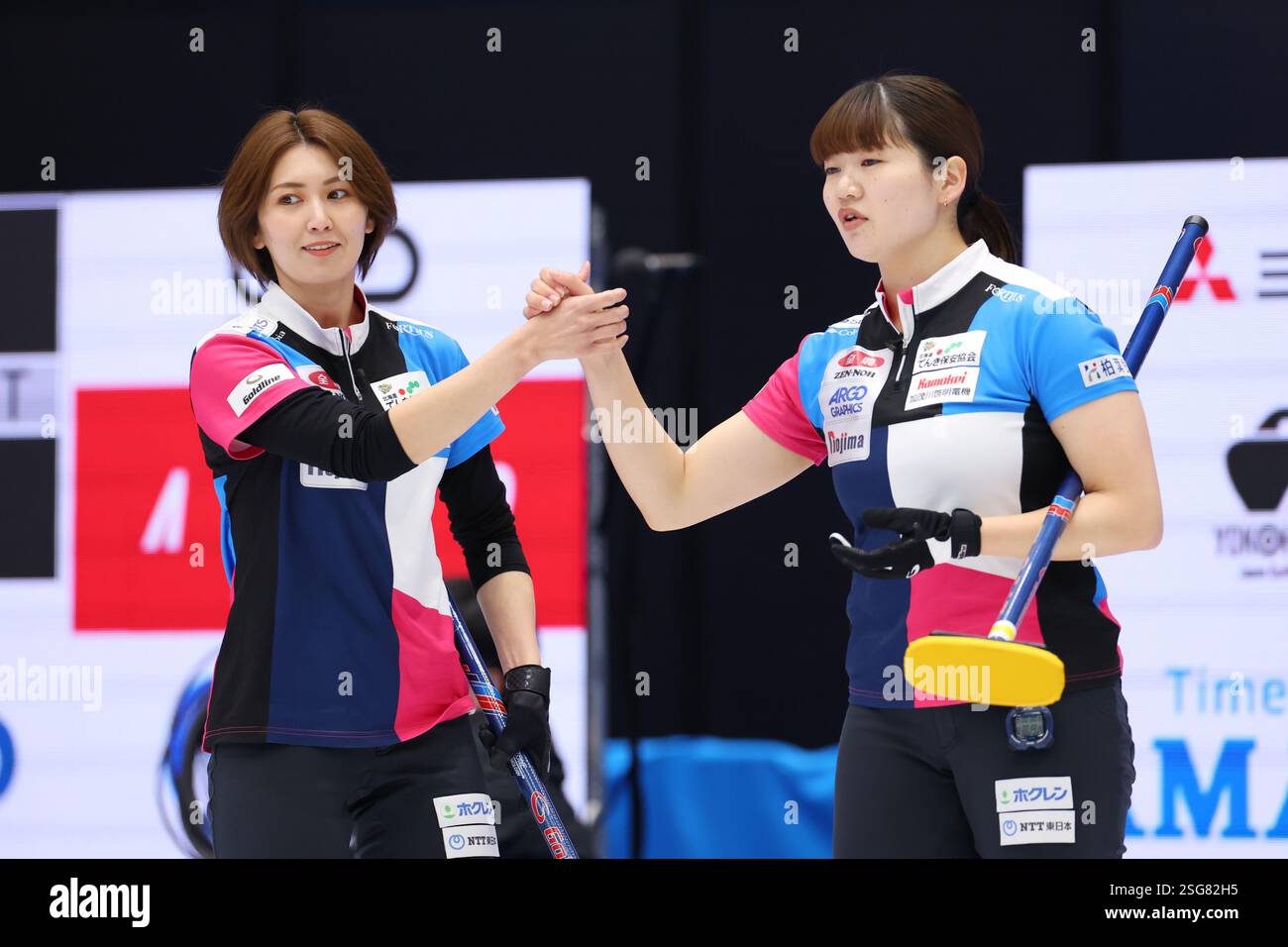 (L-R) Sayaka Yoshimura, Yuna Kotani (), FEBRUARY 9, 2025 - Curling ...