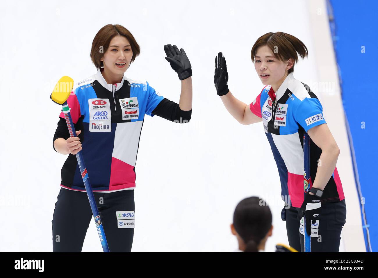 (L-R) Sayaka Yoshimura, Kaho Onodera (), FEBRUARY 9, 2025 - Curling ...
