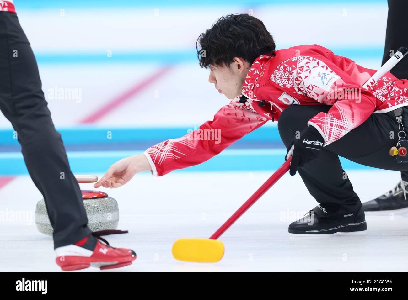 Harbin, China. 9th Feb, 2025. Osuke Miya (JPN) Curling : Men's Round ...