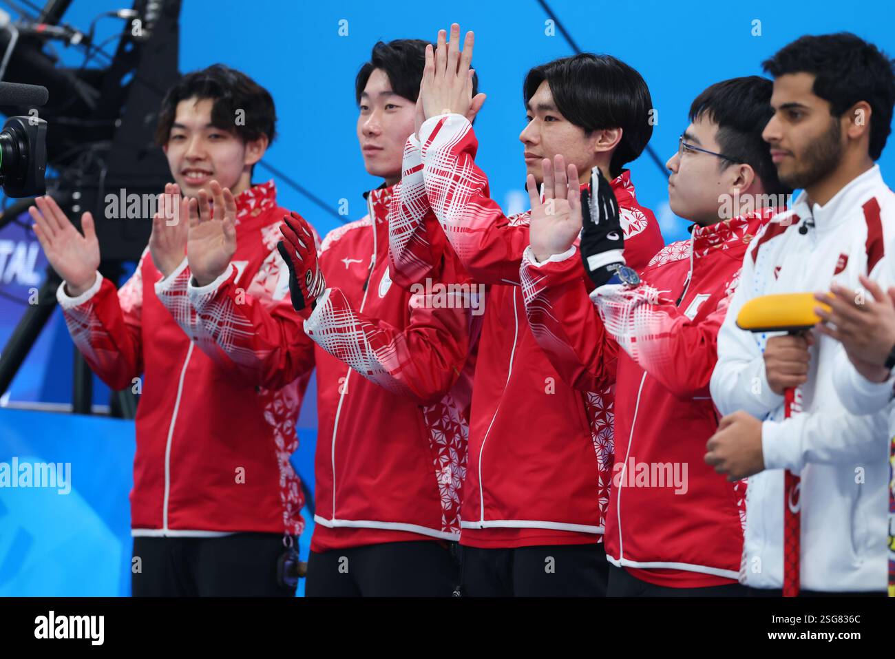 Harbin, China. 9th Feb, 2025. (L to R) Osuke Miya, Ayumu Hemmi, Haruki Watanabe, Ryo Aoki (JPN ...