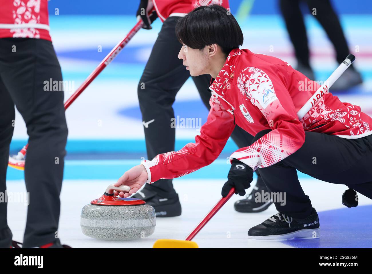 Harbin, China. 9th Feb, 2025. Haruki Watanabe (JPN) Curling : Men's ...