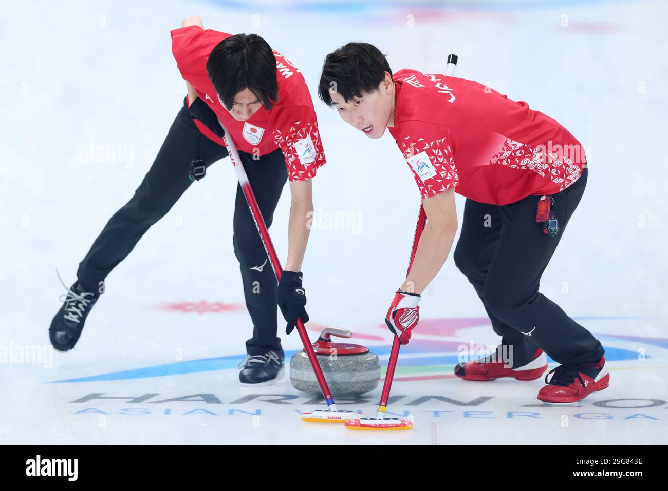 Harbin, China. 9th Feb, 2025. (L to R) Haruki Watanabe, Ayumu Hemmi ...