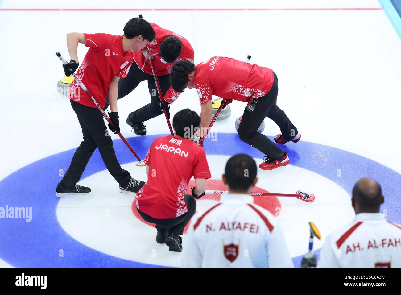 Harbin, China. 9th Feb, 2025. (L to R) Haruki Watanabe, Ryo Aoki, Osuke ...
