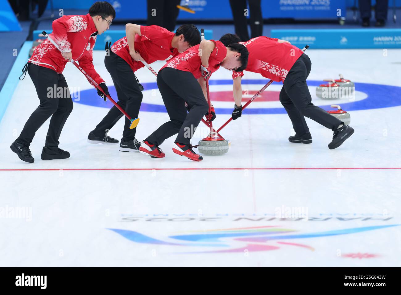 Harbin, China. 9th Feb, 2025. (L to R) Ryo Aoki, Haruki Watanabe, Ayumu ...