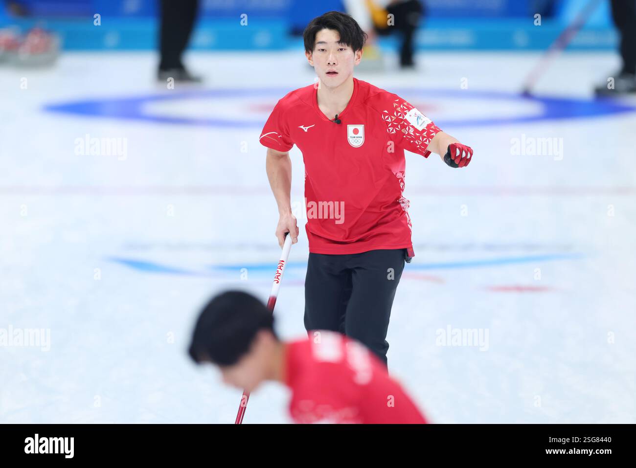 Harbin, China. 9th Feb, 2025. Ayumu Hemmi (JPN) Curling : Men's Round ...