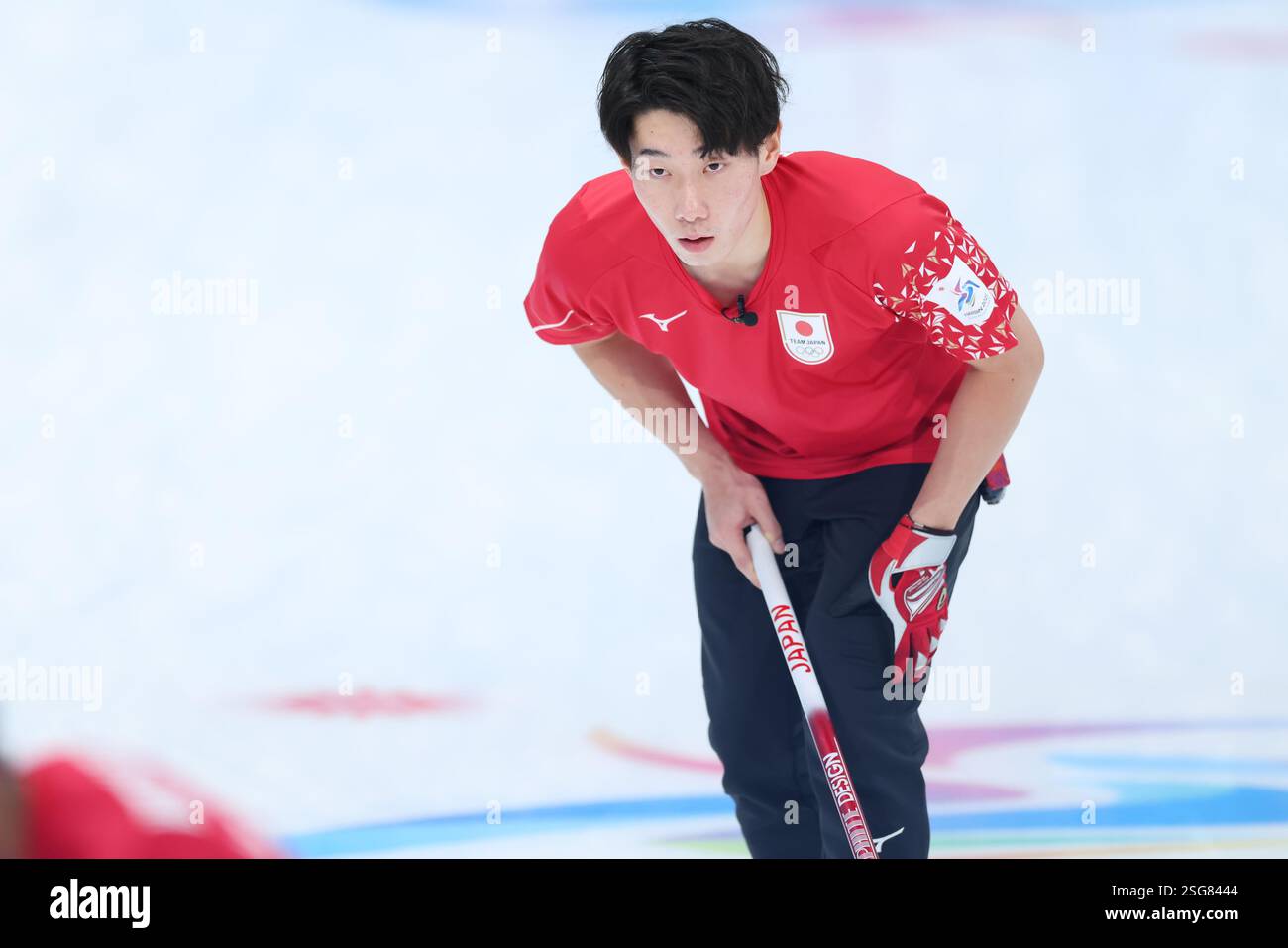 Harbin, China. 9th Feb, 2025. Ayumu Hemmi (JPN) Curling : Men's Round ...