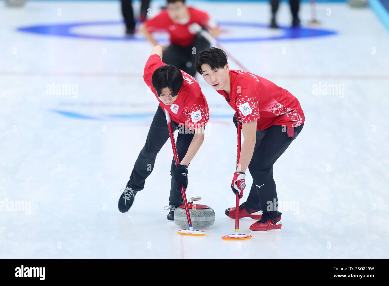 Harbin, China. 9th Feb, 2025. (L to R) Haruki Watanabe, Ayumu Hemmi ...