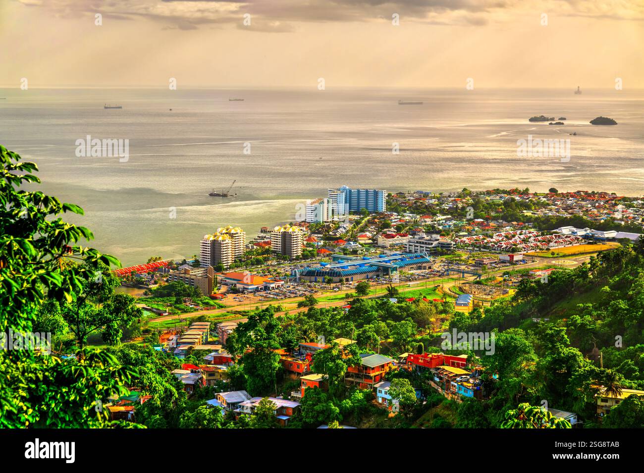Shoreline of the Gulf of Paria in Port of Spain, Trinidad and Tobago ...