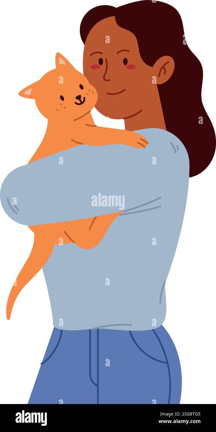 Woman and dog bond Stock Vector Images - Alamy