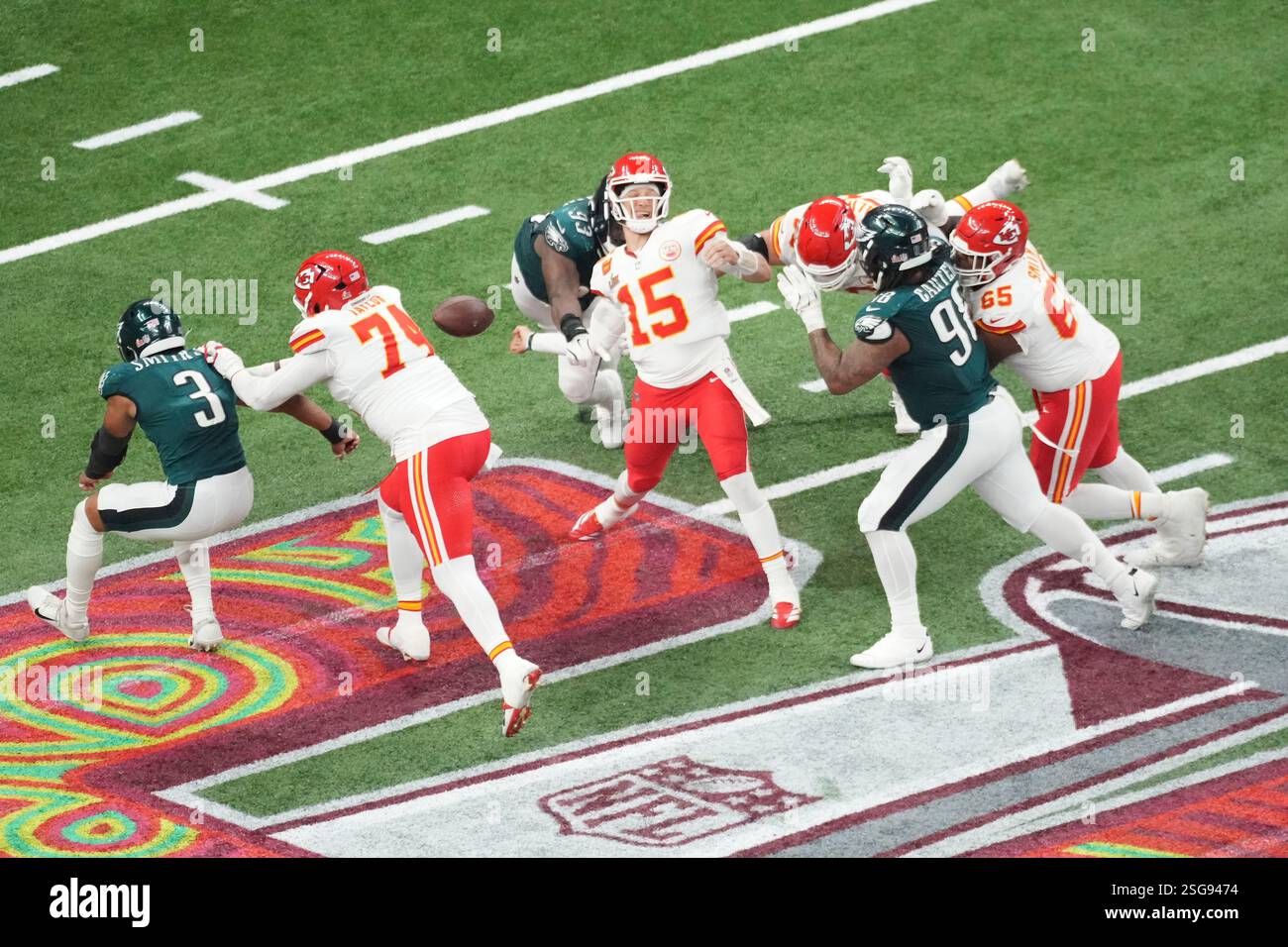 Philadelphia Eagles defensive tackle Milton Williams (93) strips the ...