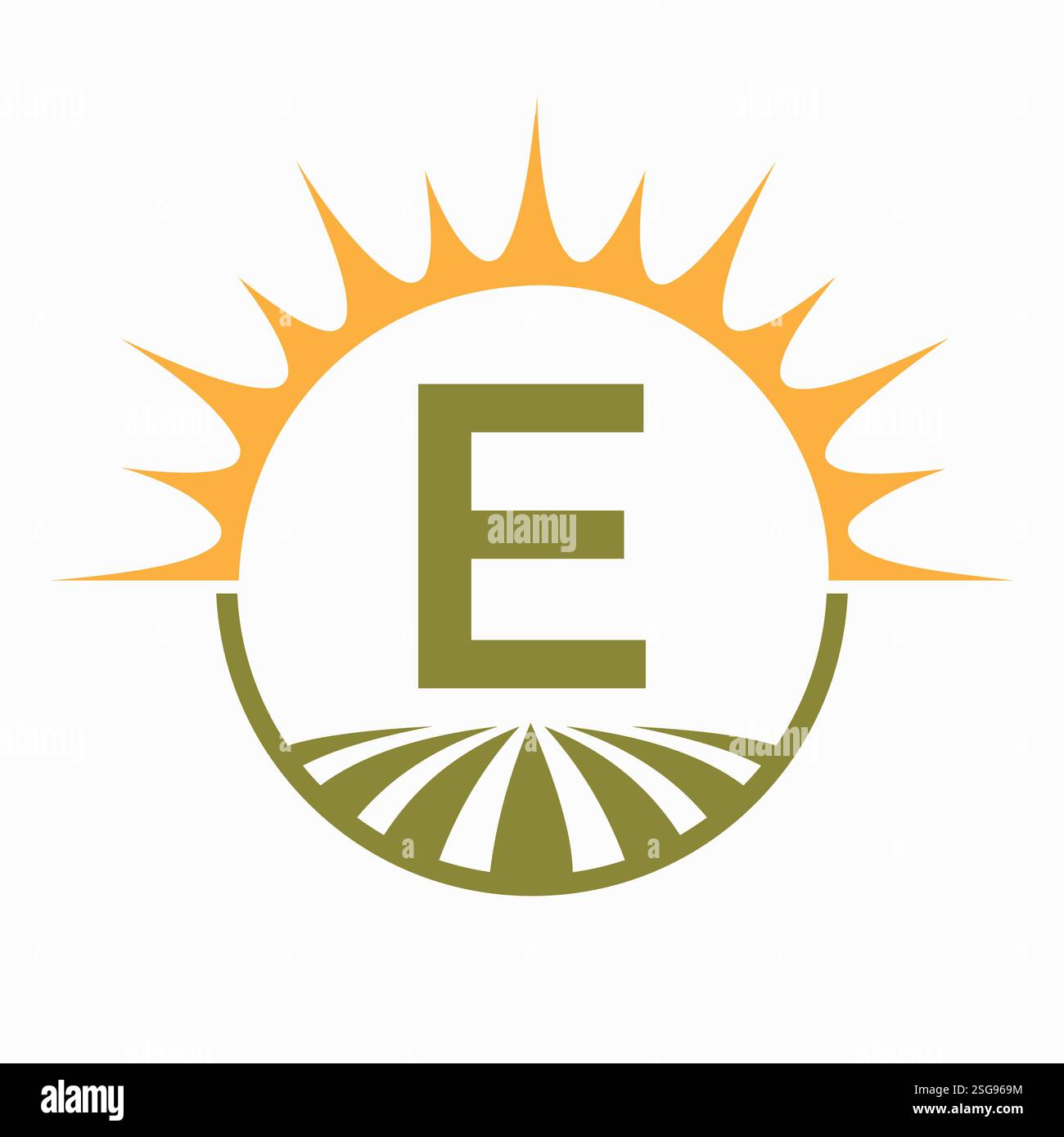 Letter E Farming and Agriculture Logo Design Vector Template Stock ...