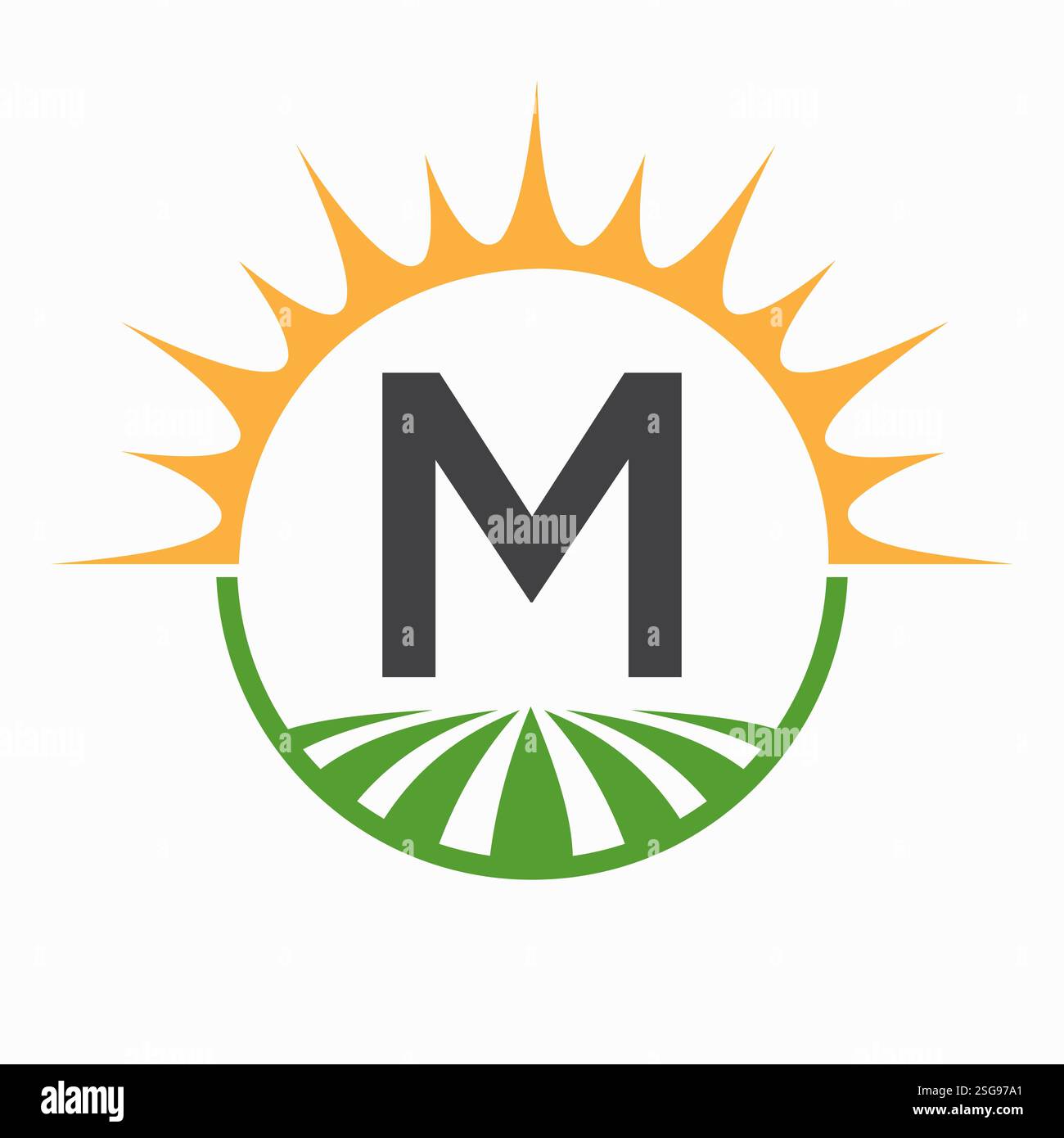 Letter M Farming and Agriculture Logo Design Vector Template Stock ...