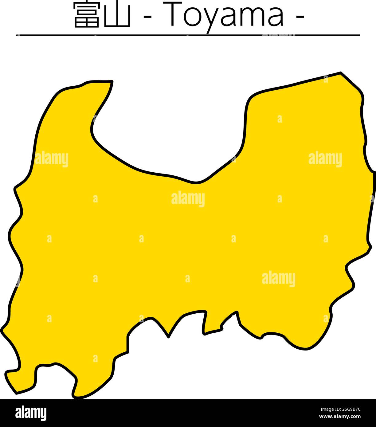 Simple map of Toyama prefecture, Japan Region, Vector Illustration ...