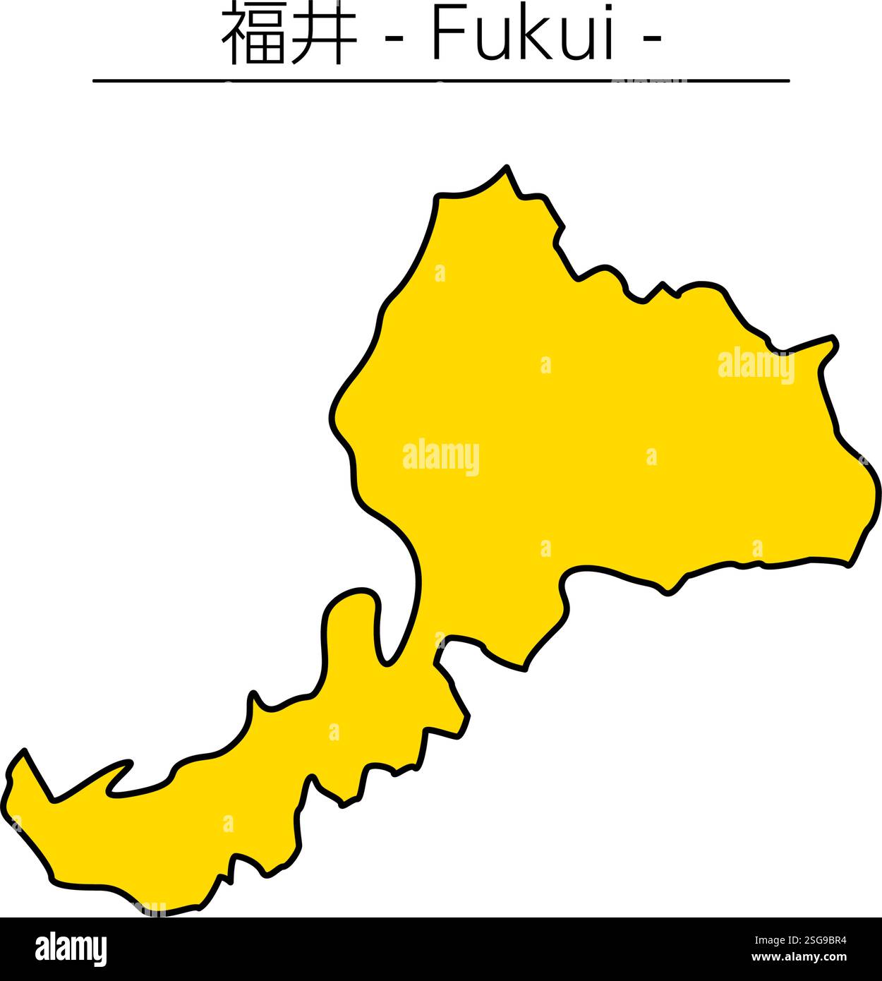 Simple map of Fukui prefecture, Japan Region, Vector Illustration Stock ...