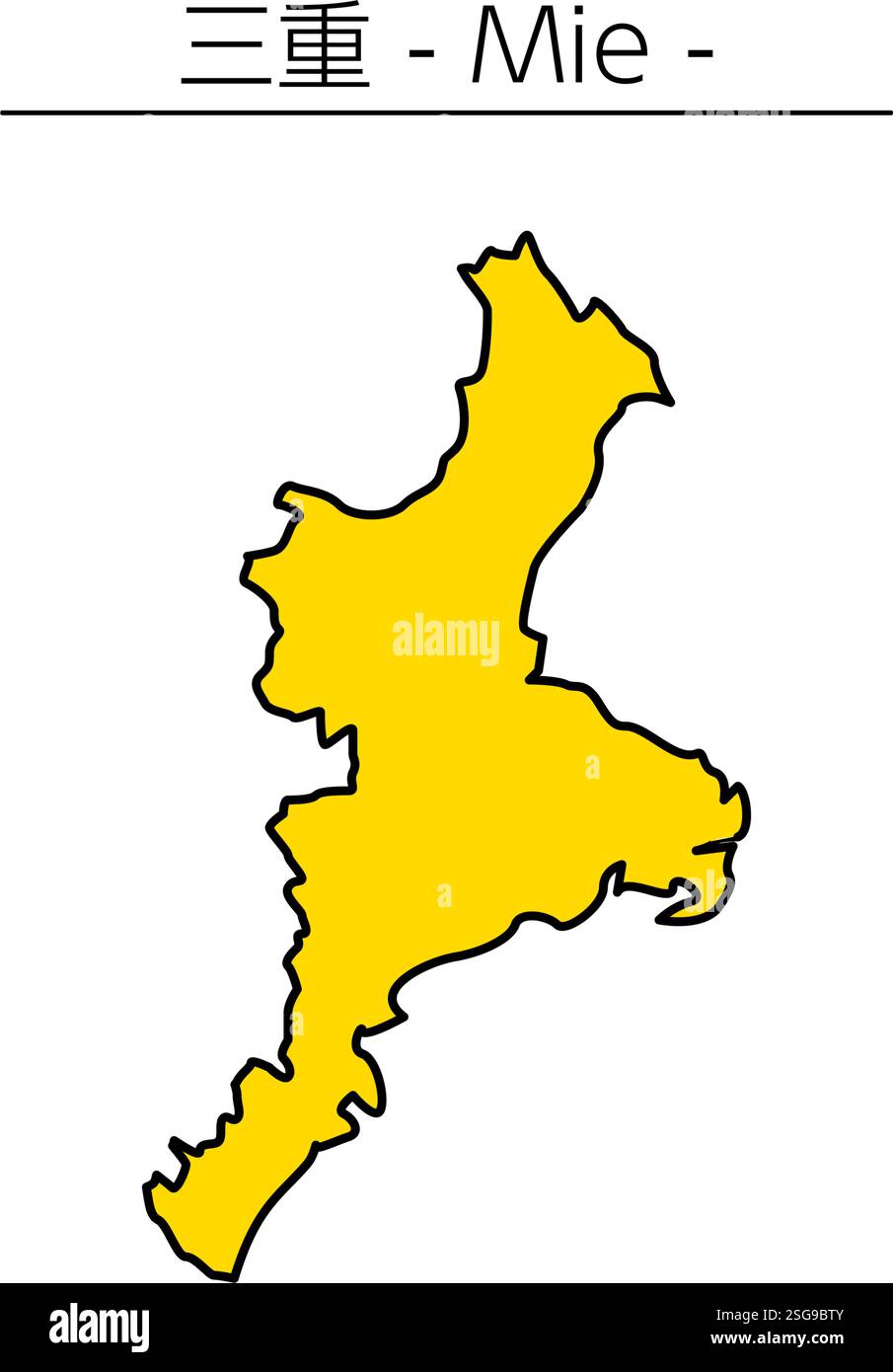 Simple map of Mie prefecture, Japan Region, Vector Illustration Stock ...