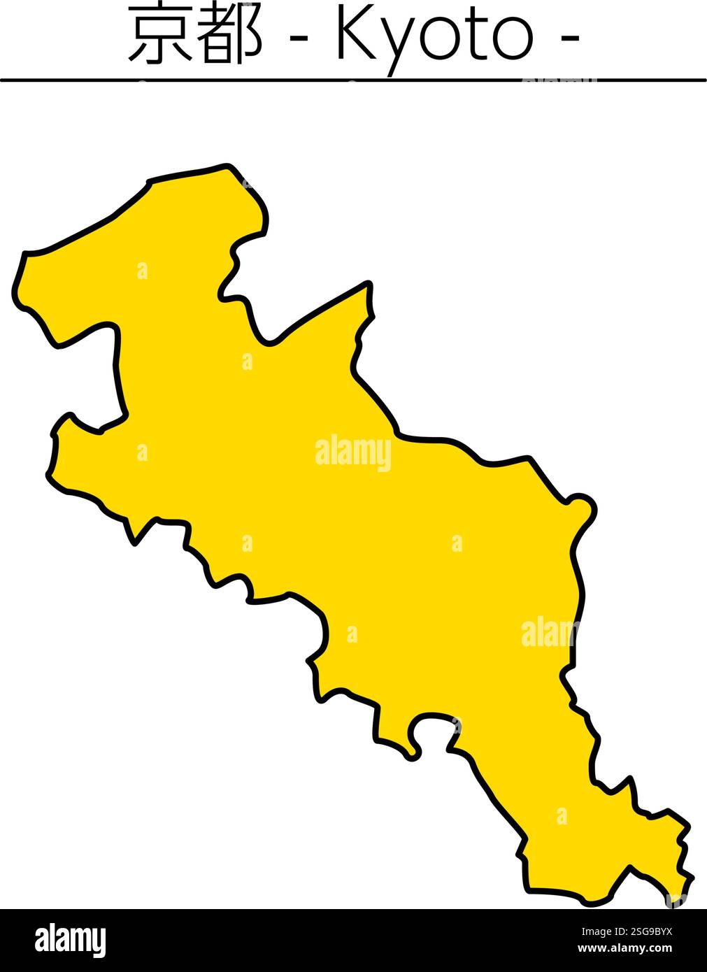 Simple map of Kyoto prefecture, Japan Region, Vector Illustration Stock ...