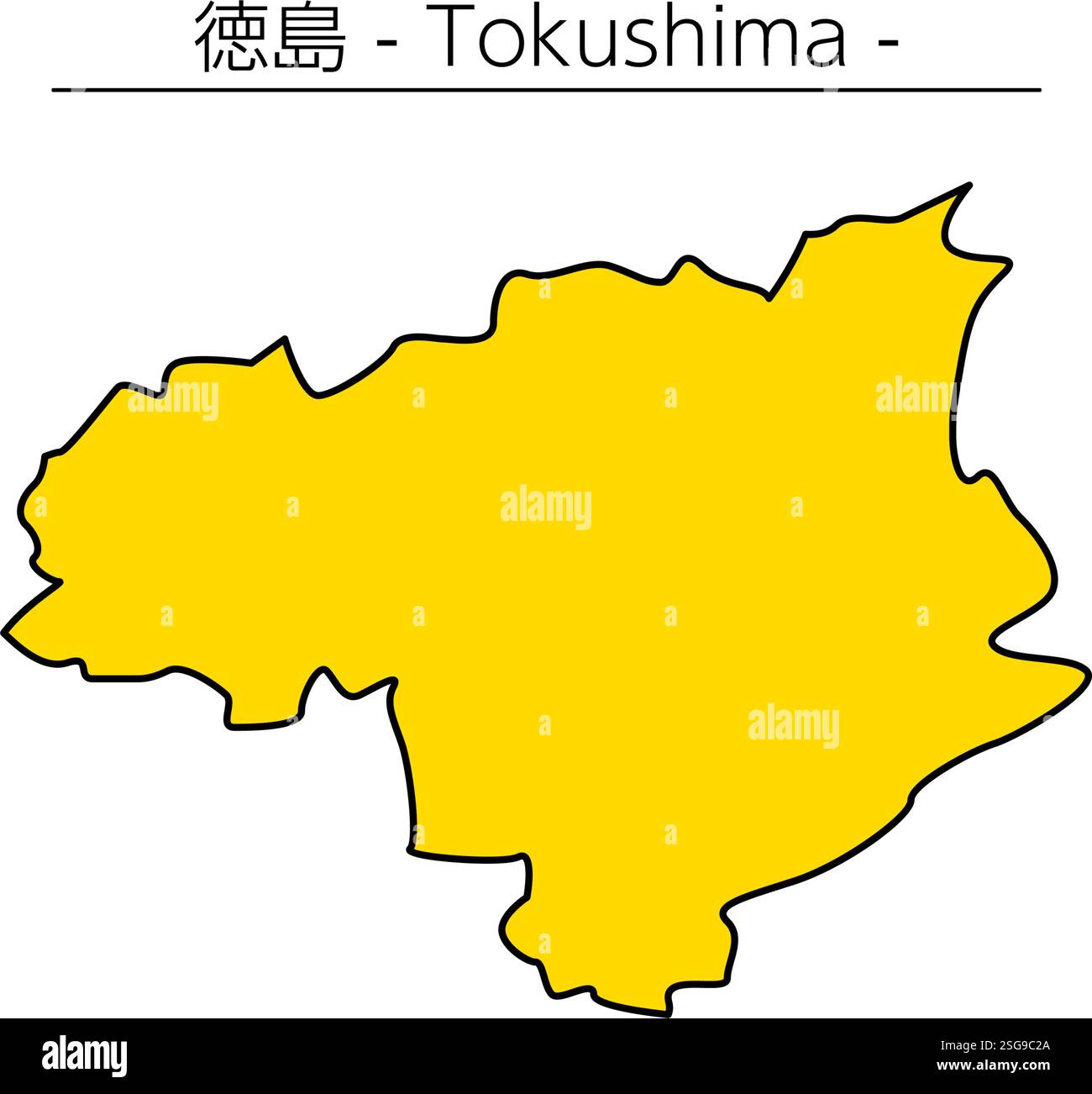 Simple map of Tokushima prefecture, Japan Region, Vector Illustration ...
