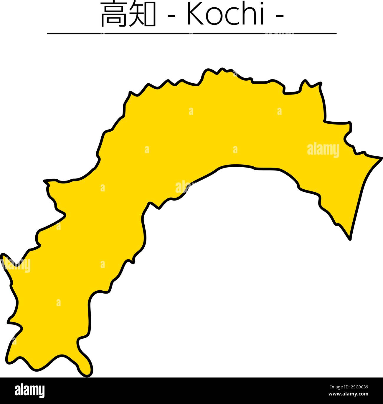 Simple map of Koti prefecture, Japan Region, Vector Illustration Stock ...