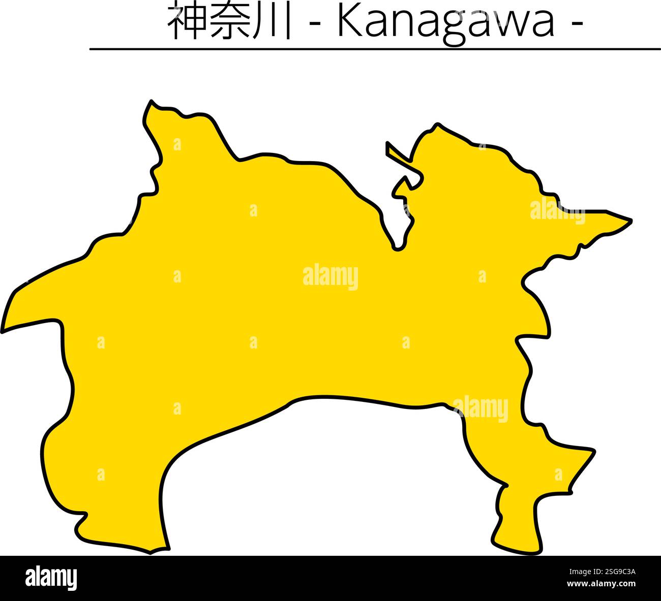 Simple map of Kanagawa prefecture, Japan Region, Vector Illustration ...