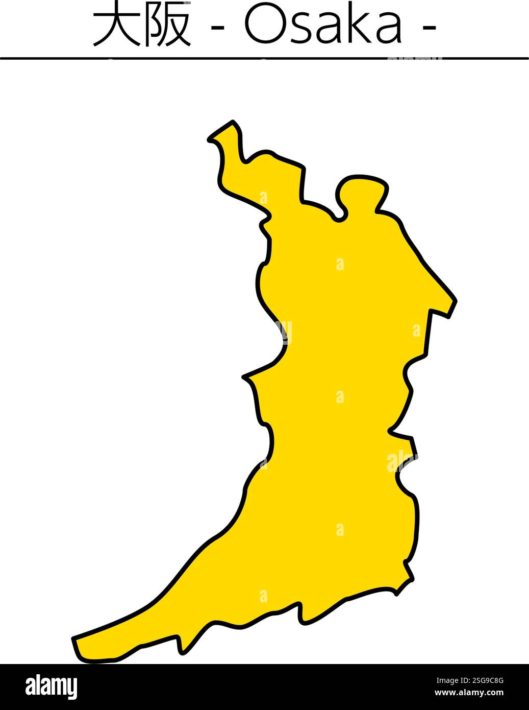 Simple map of Osaka prefecture, Japan Region, Vector Illustration Stock ...