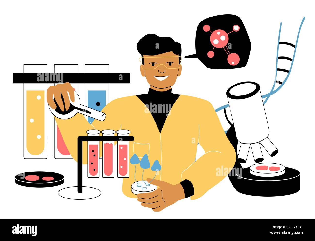 Young scientist conducts research in Stock Vector Images - Alamy