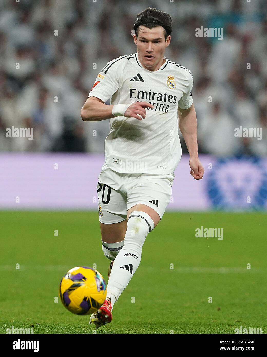 Madrid, Spain. 08th Feb, 2025. Real Madrid's Fran Garcia during La Liga ...