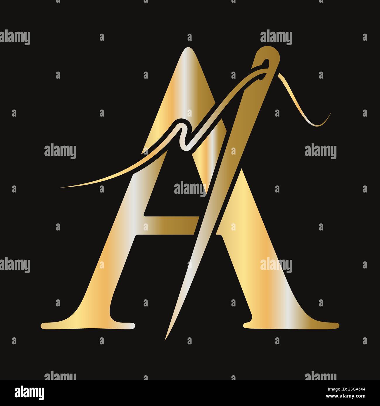 Initial Letter A Sewing Needle Logo Design for Embroider, Textile ...