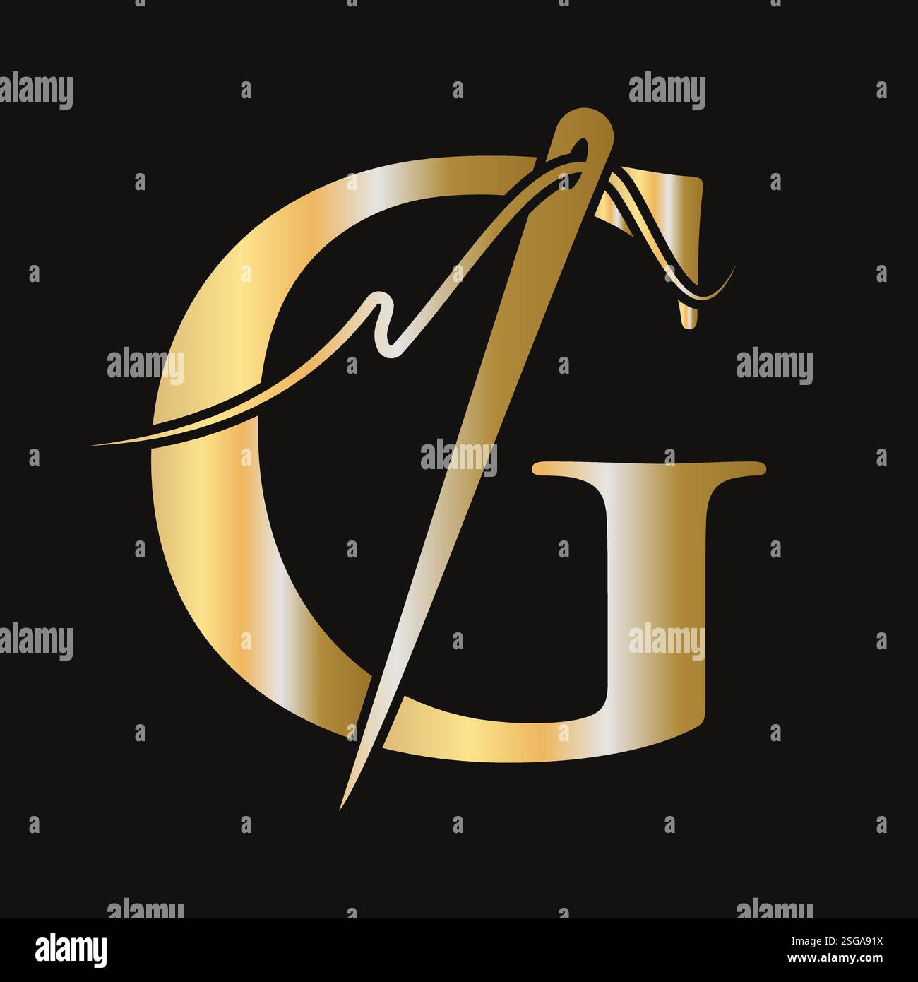 Initial Letter G Sewing Needle Logo Design for Embroider, Textile ...
