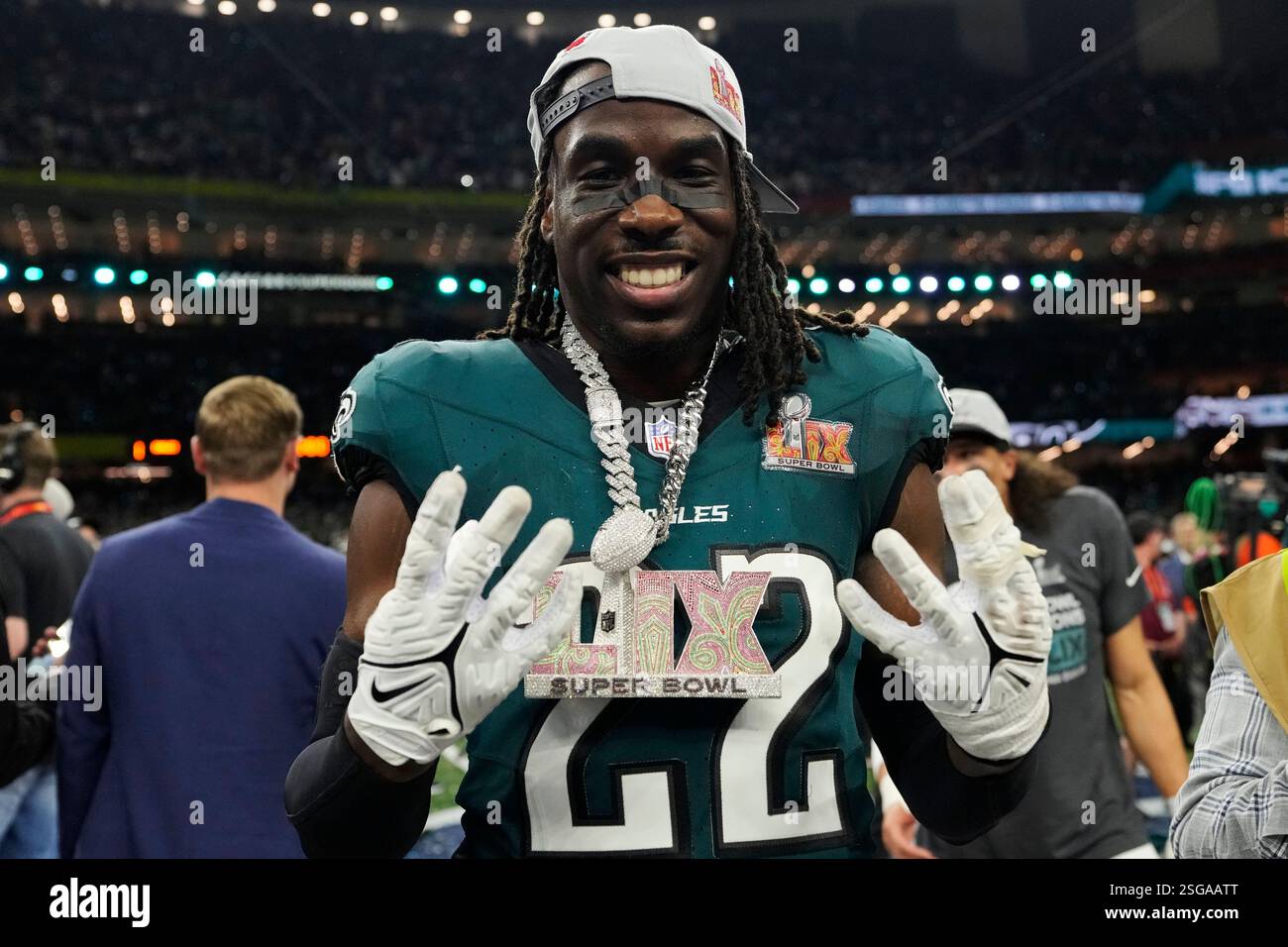 Philadelphia Eagles cornerback Kelee Ringo celebrates after the NFL ...