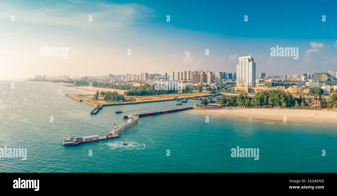 The city seaside scenery of Beihai Silver Beach in Guangxi, China Stock ...