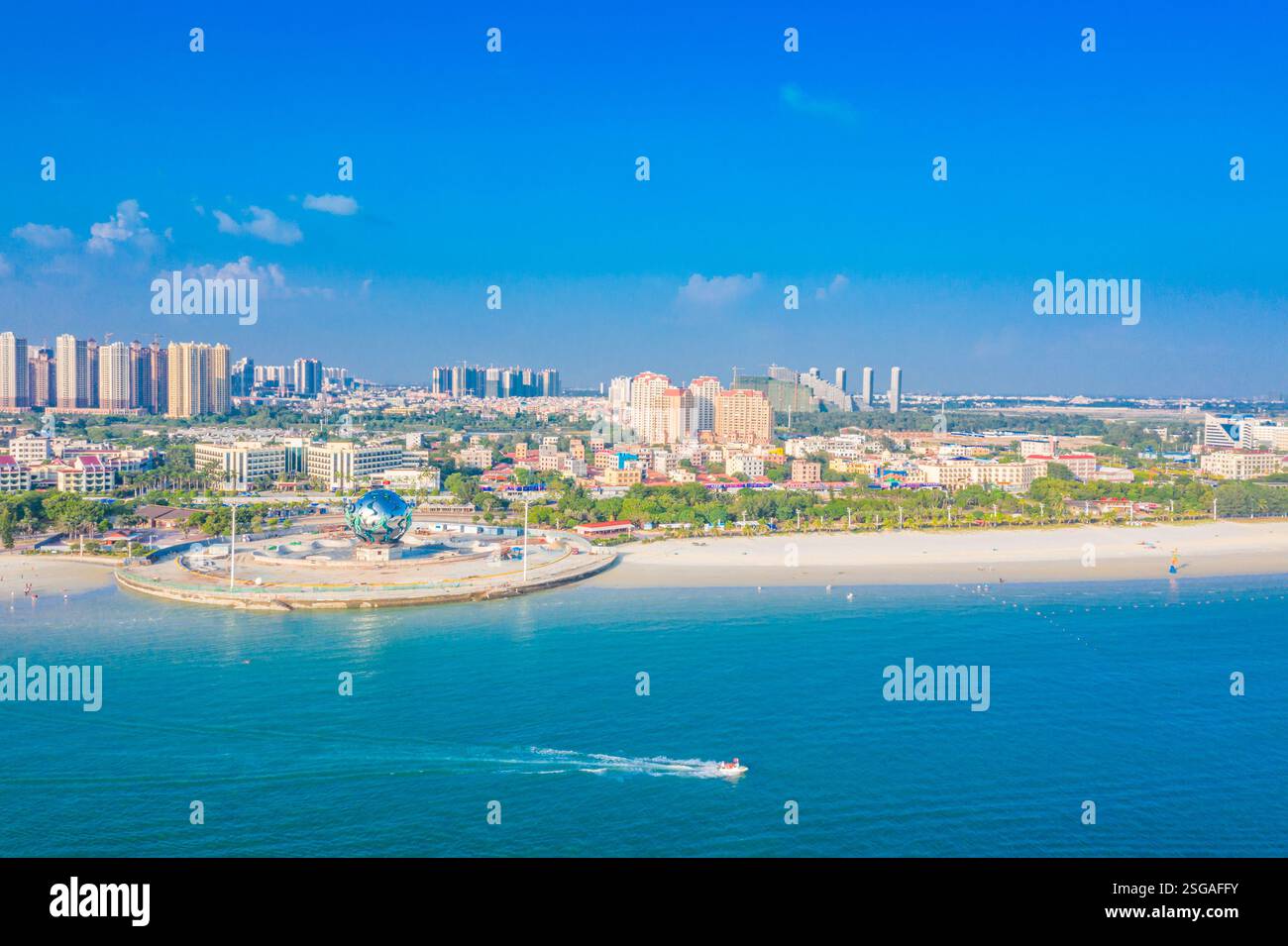 The city seaside scenery of Beihai Silver Beach in Guangxi, China Stock ...
