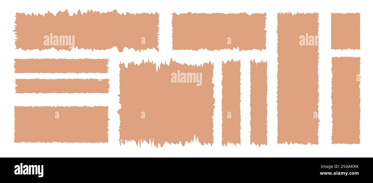 Jagged Rectangle shapes. Set of ripped paper different forms isolated ...