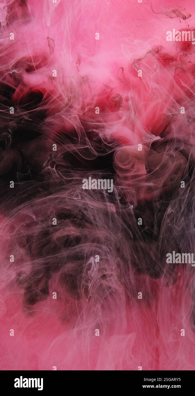 Mist swirl. Paint splash water. Defocused pink color dye haze texture ...