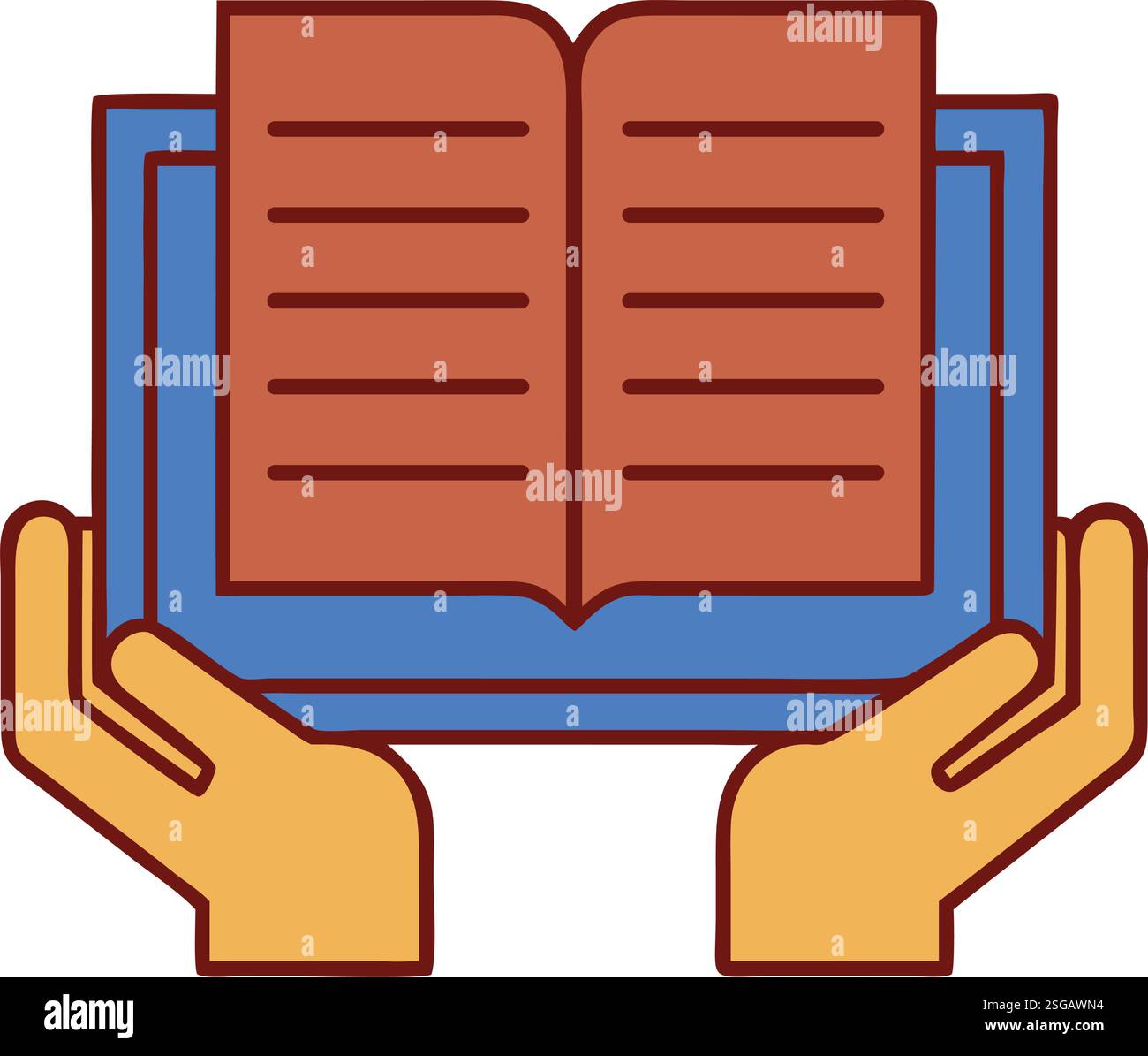 Hands Holding Open Book Icon Stock Vector Image & Art - Alamy