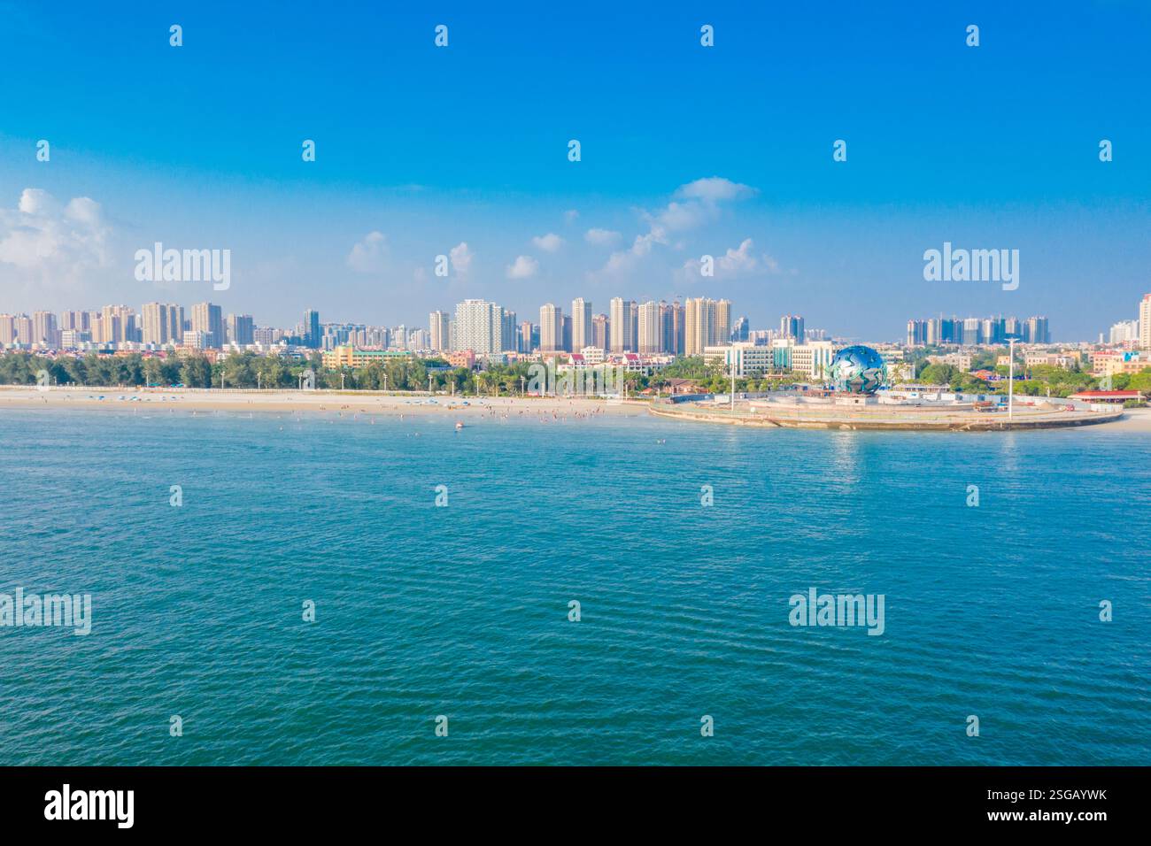 The city seaside scenery of Beihai Silver Beach in Guangxi, China Stock ...